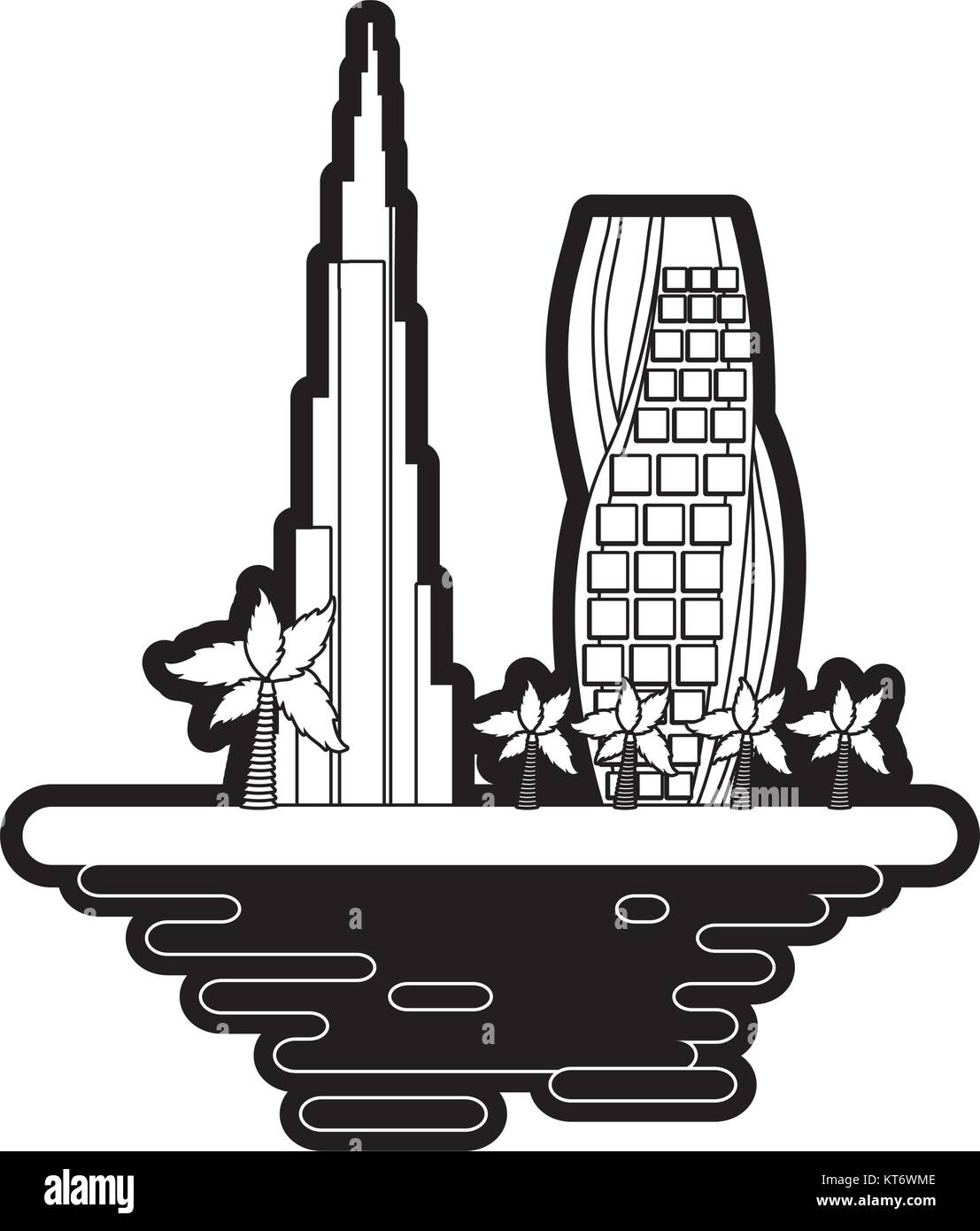 dubai cityscape cartoon Stock Vector Image & Art - Alamy