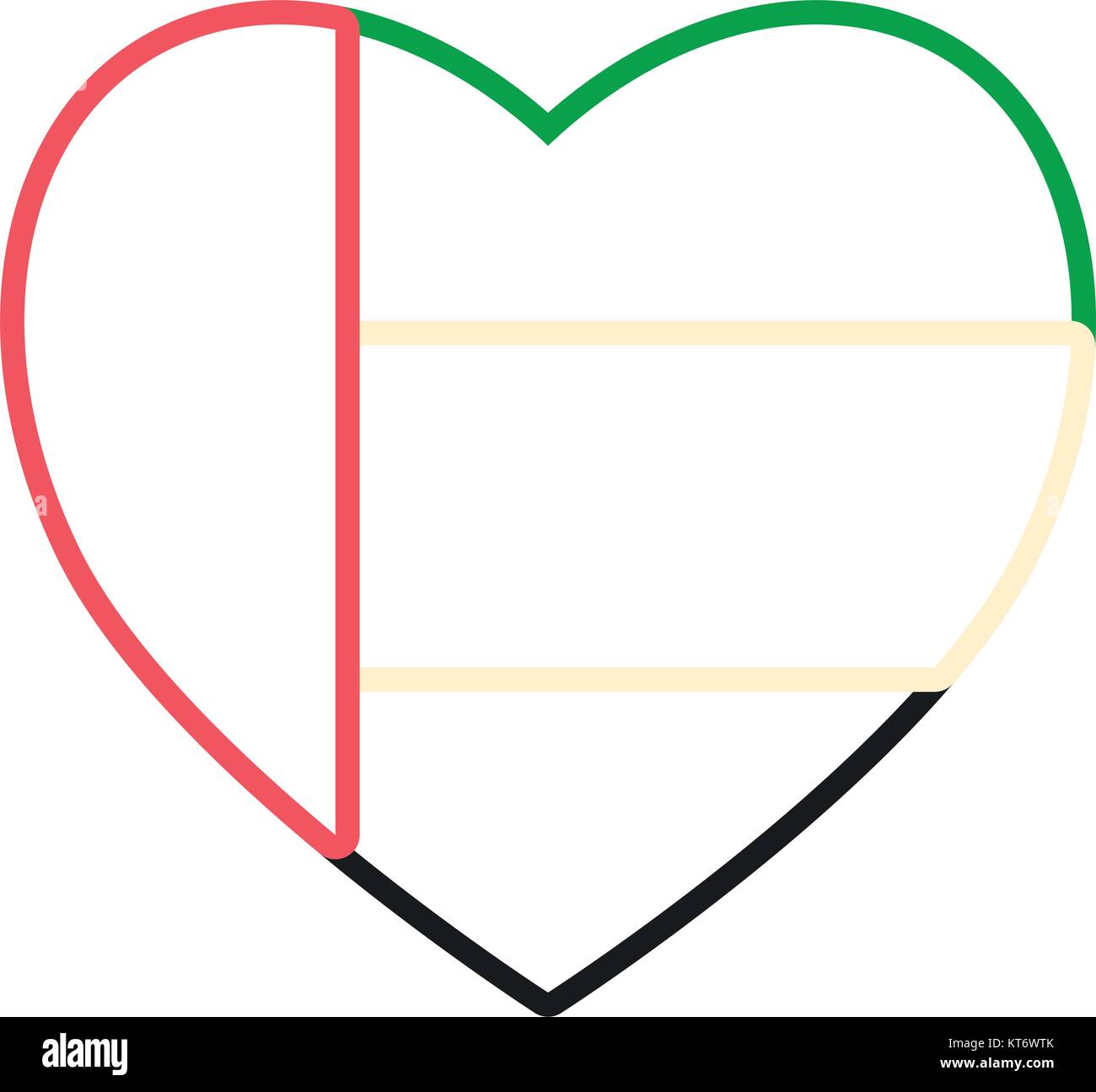 United Arab Emirates Heart shape flag neon lines Stock Vector Image ...