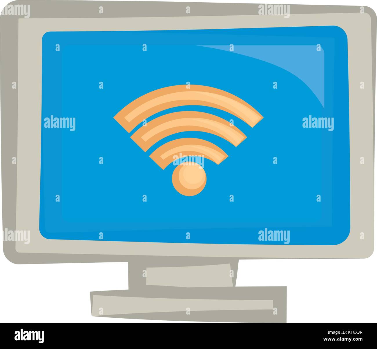 Wifi symbol on pc scree Stock Vector Image & Art - Alamy