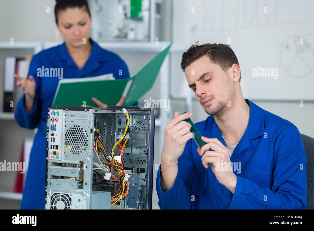 working on the CPU project Stock Photo - Alamy
