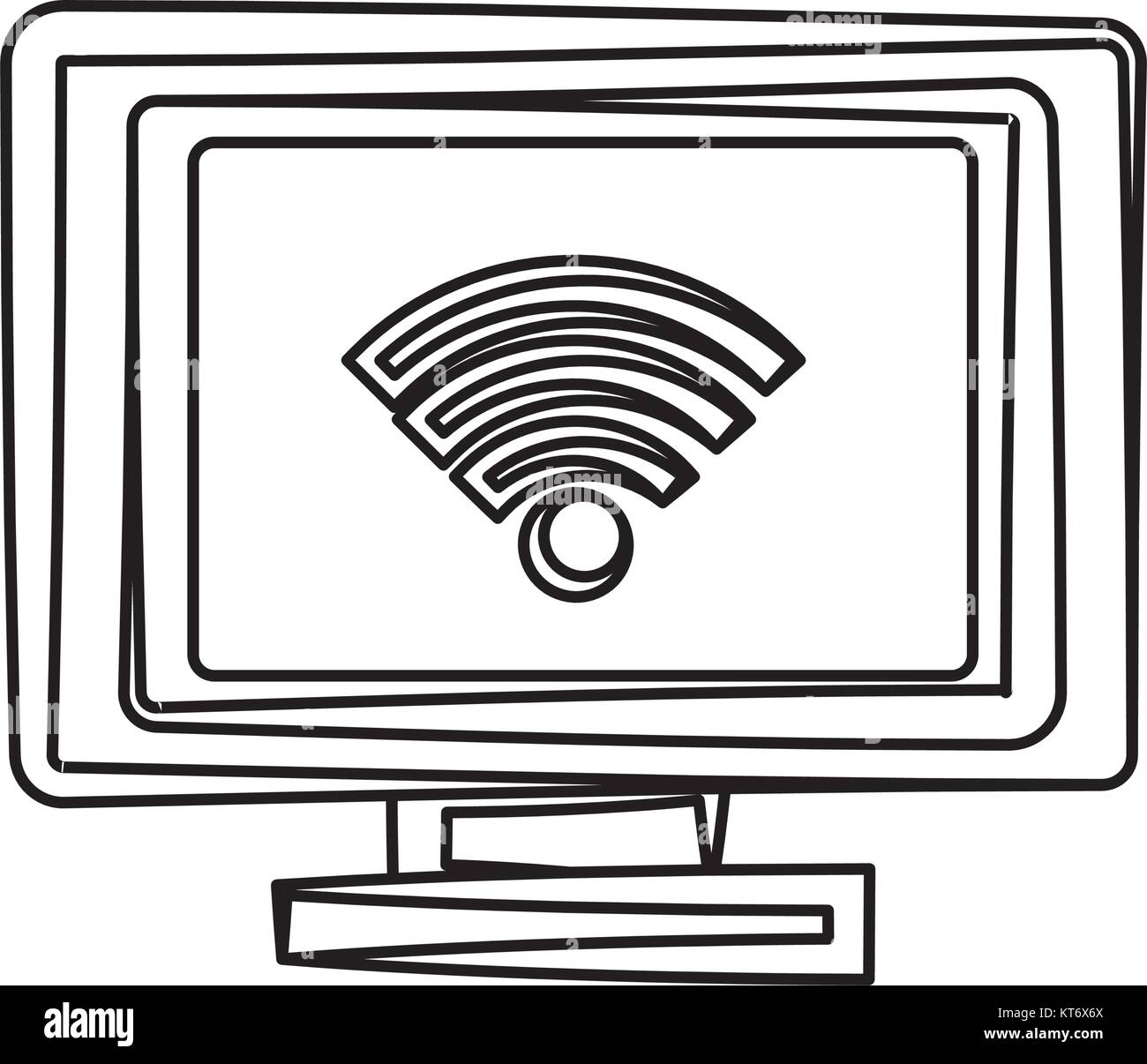 Wifi symbol on pc scree Stock Vector Image & Art - Alamy