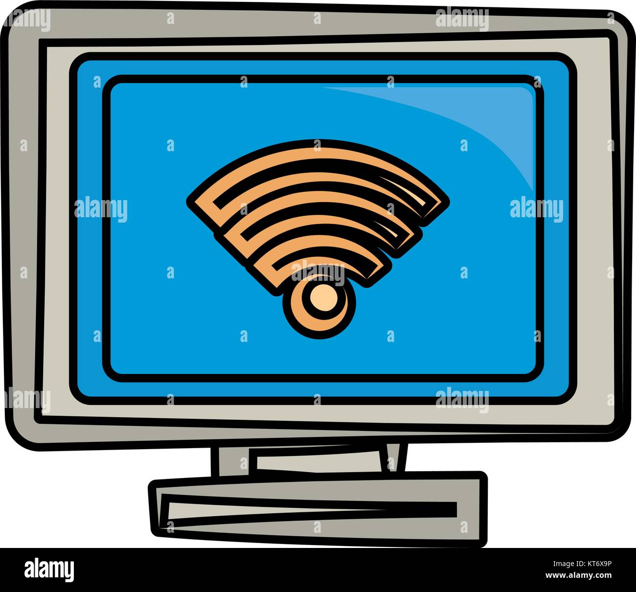 Wifi symbol on pc scree Stock Vector Image & Art - Alamy
