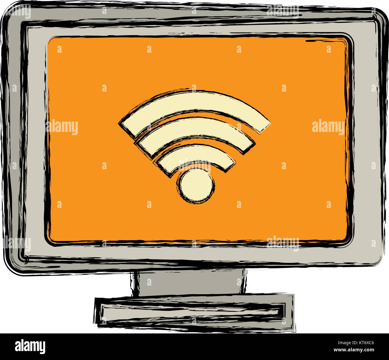 Wifi symbol on pc scree Stock Vector Image & Art - Alamy
