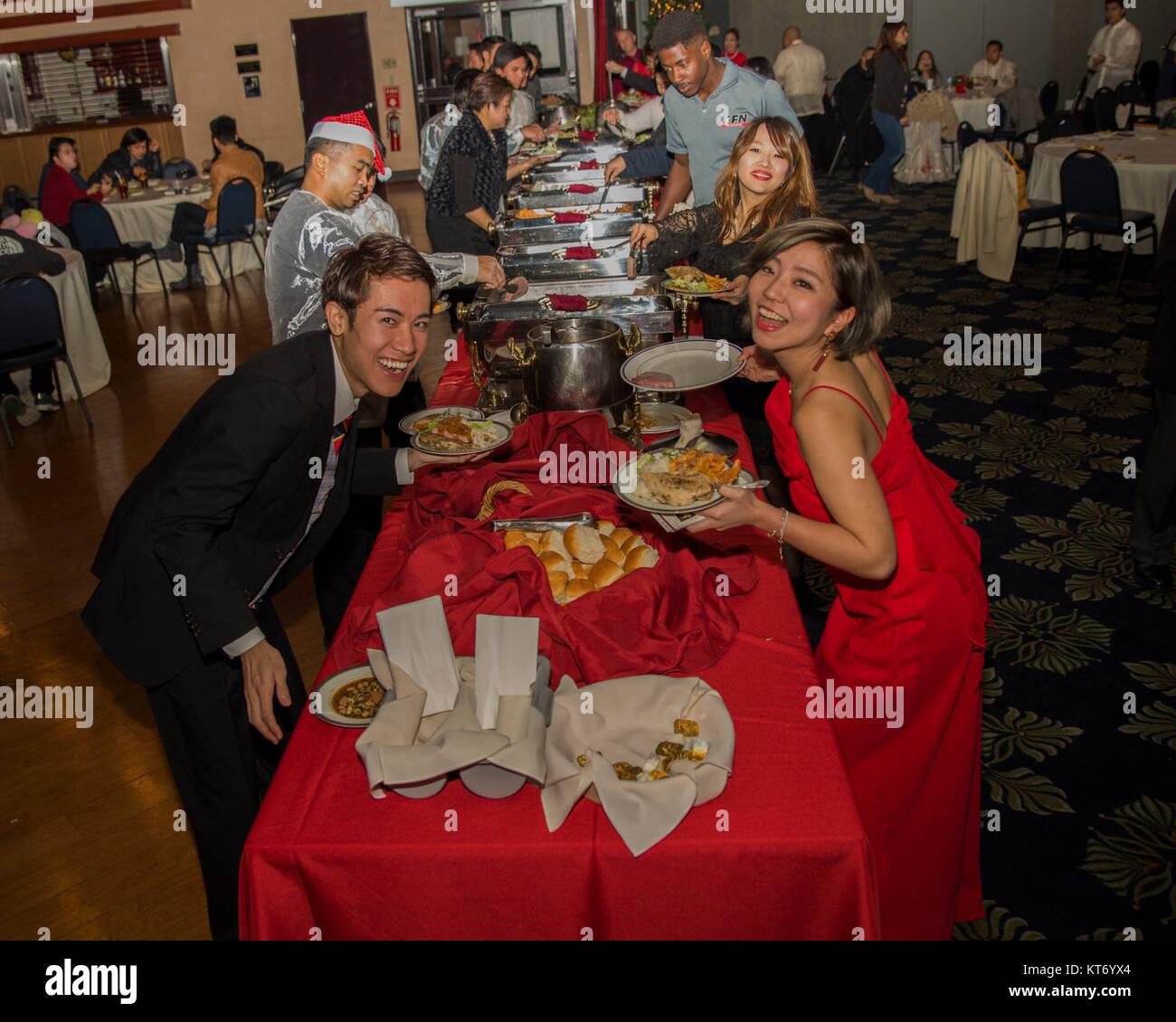 Guests pose for a Stock Photo - Alamy