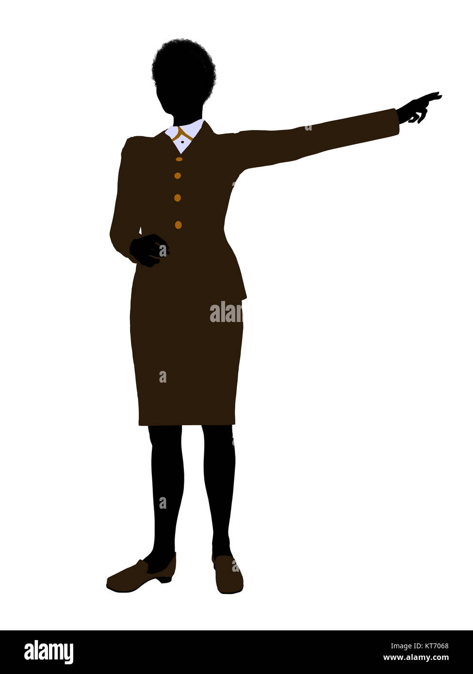 African american female business executive silhouette on a white ...