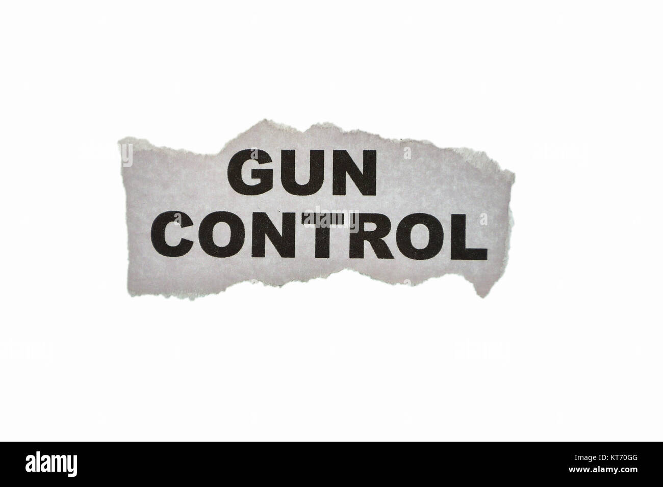 Torn paper with Gun Control isolated on white Stock Photo - Alamy