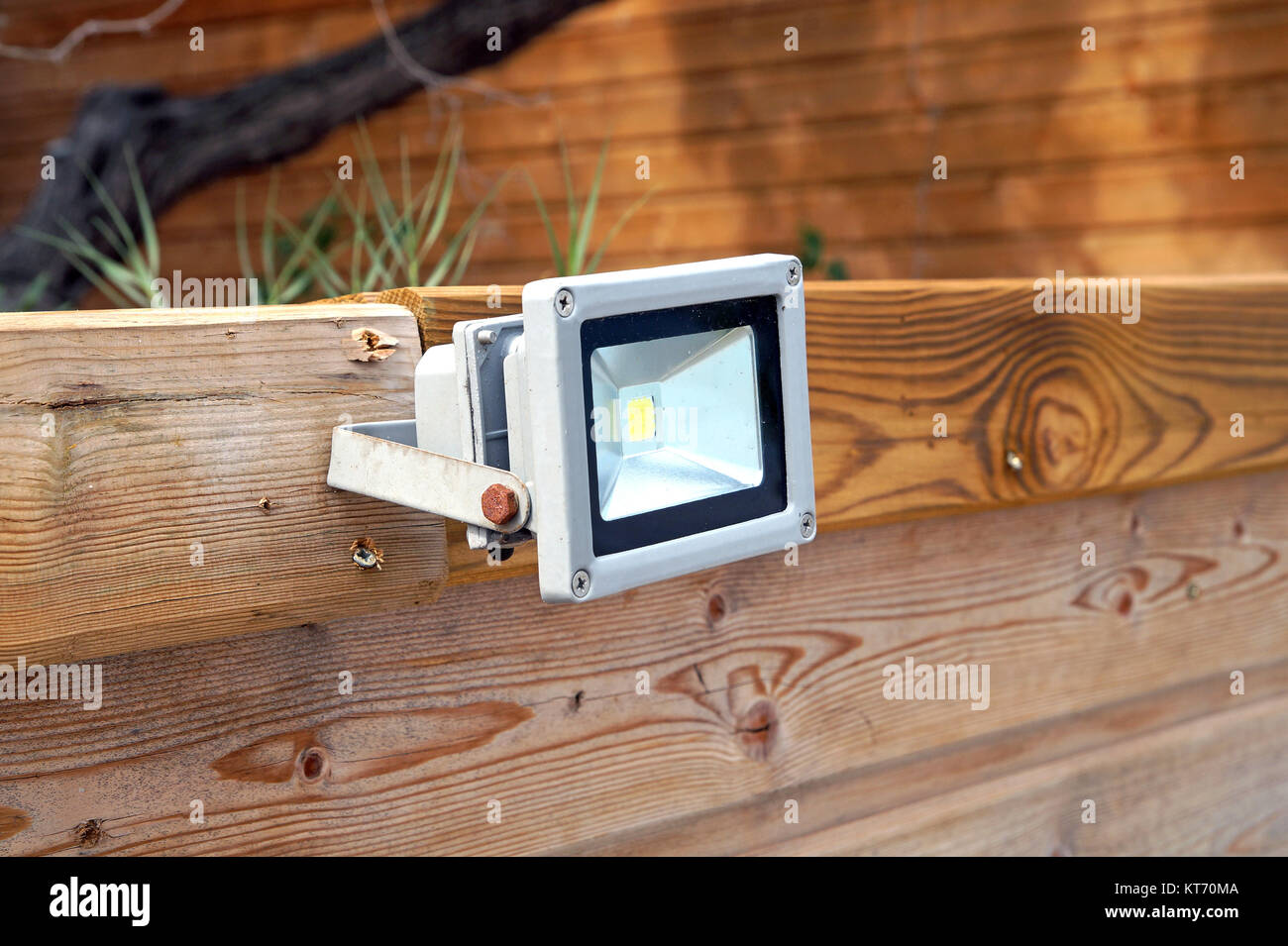 LED flood light, spot light on the top of the roof Stock Photo - Alamy