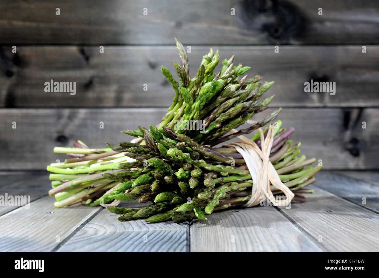 Fresh asparagus natural collected in countryside, photographed on an ...