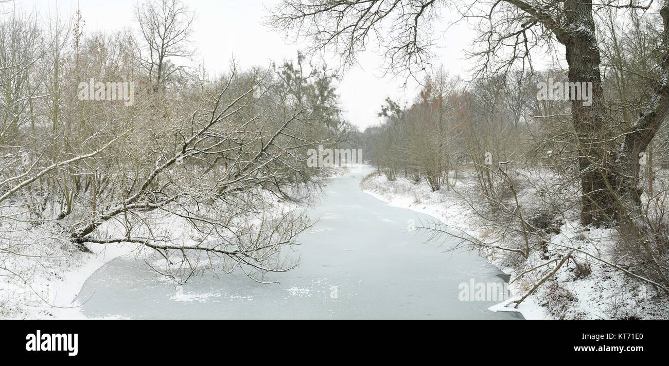 winter landscape in the city park of magdeburg Stock Photo - Alamy