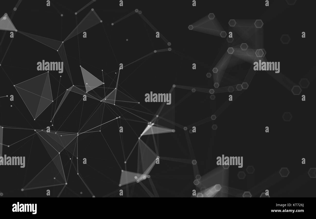 Abstract polygonal space low poly dark background, 3d rendering Stock ...