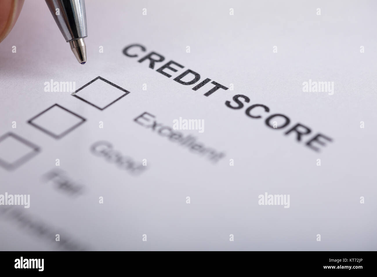 Person Filling Credit Score Form Stock Photo - Alamy