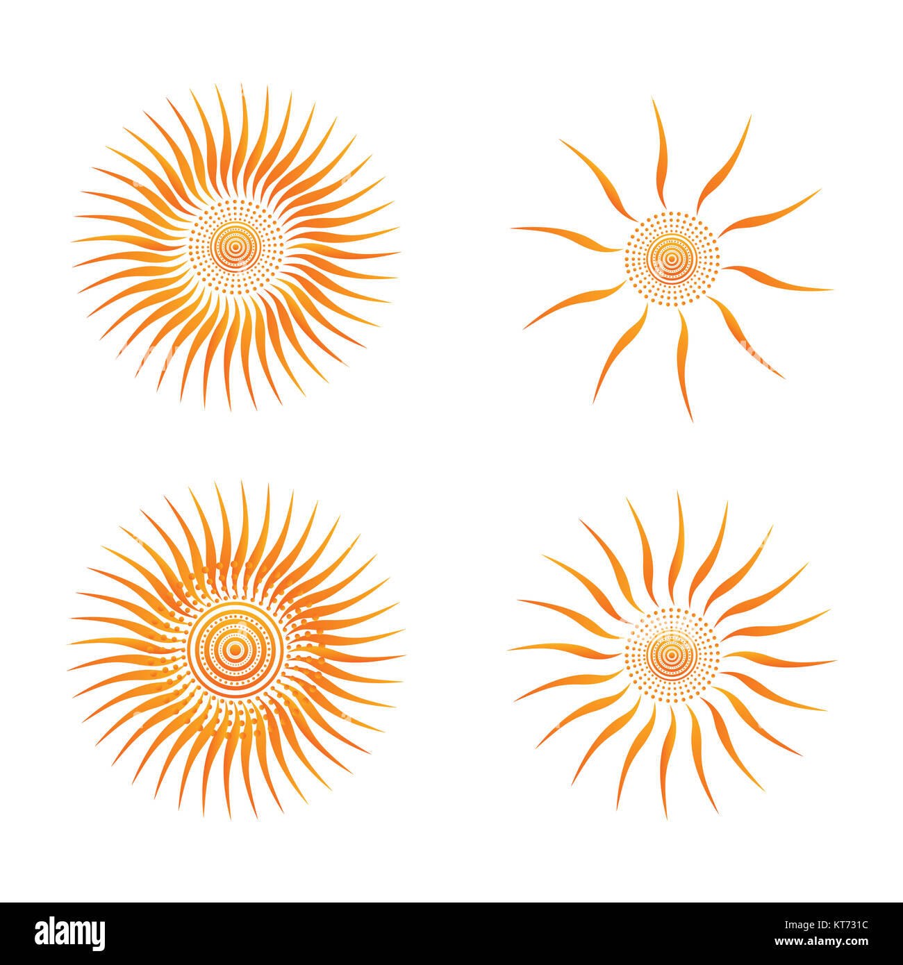Set sunburst vector rays Cut Out Stock Images & Pictures - Alamy