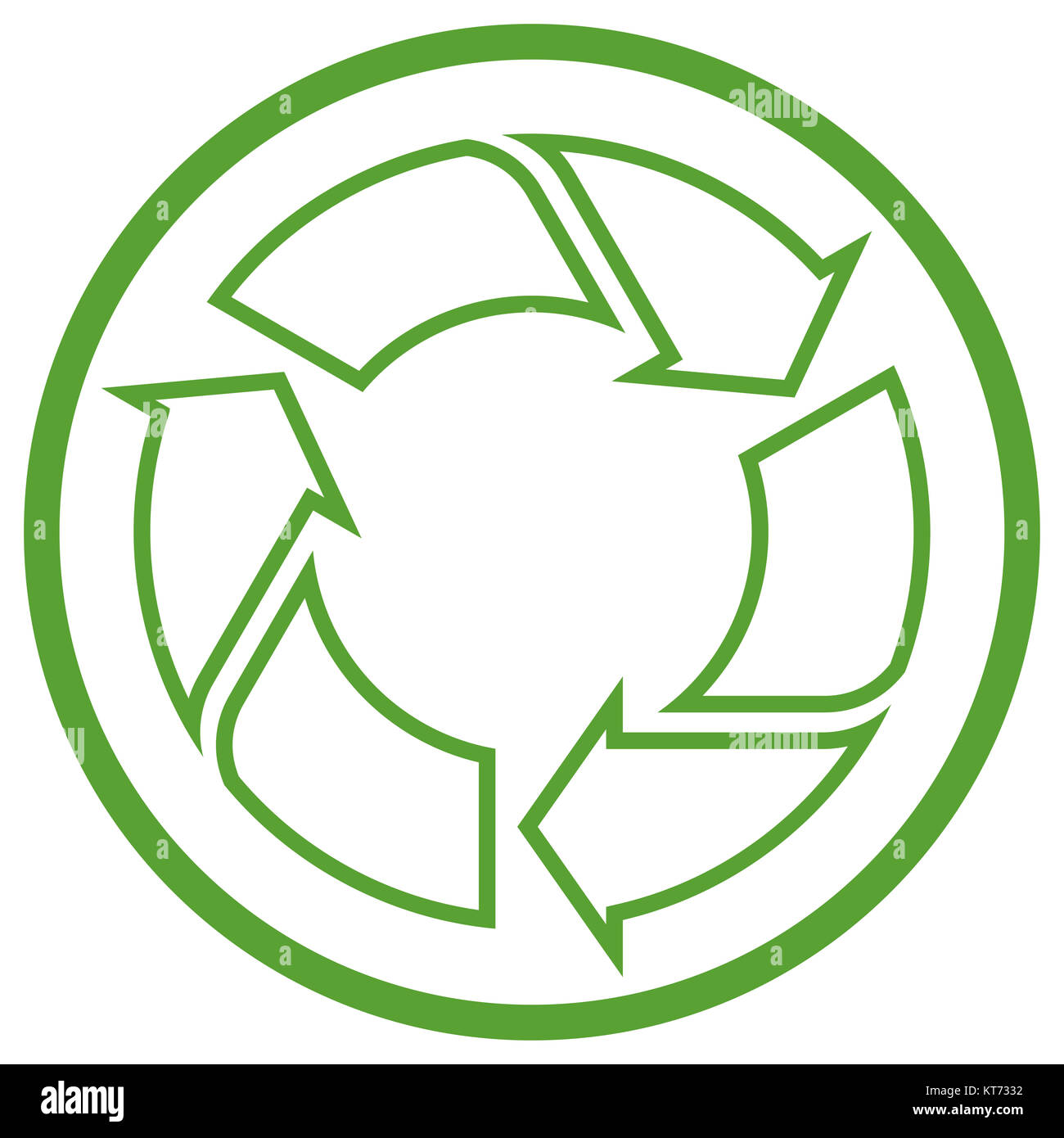 green recycling sign in circle isolated on white background Stock Photo ...