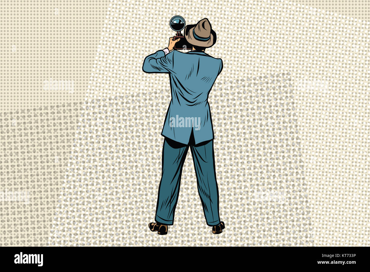 Retro photo journalist paparazzi Stock Photo - Alamy