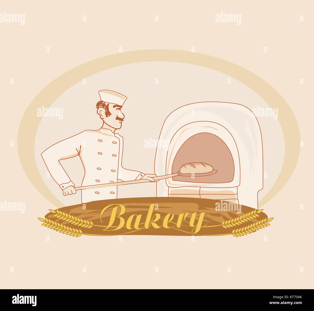 hand drawn illustration of baker Stock Photo - Alamy