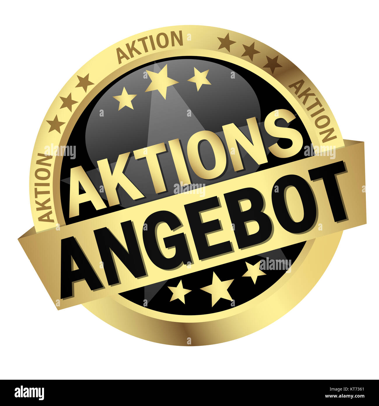 colored button with banner and text Aktionsangebot Stock Photo - Alamy
