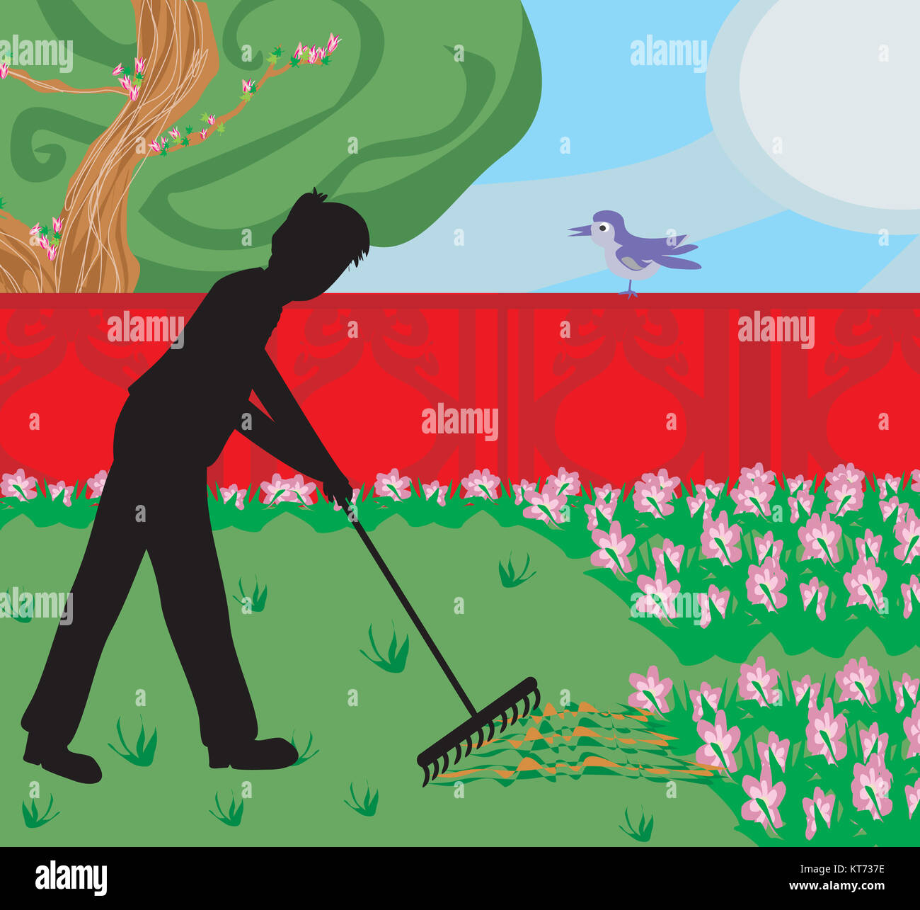 man gardening in his garden Stock Photo - Alamy