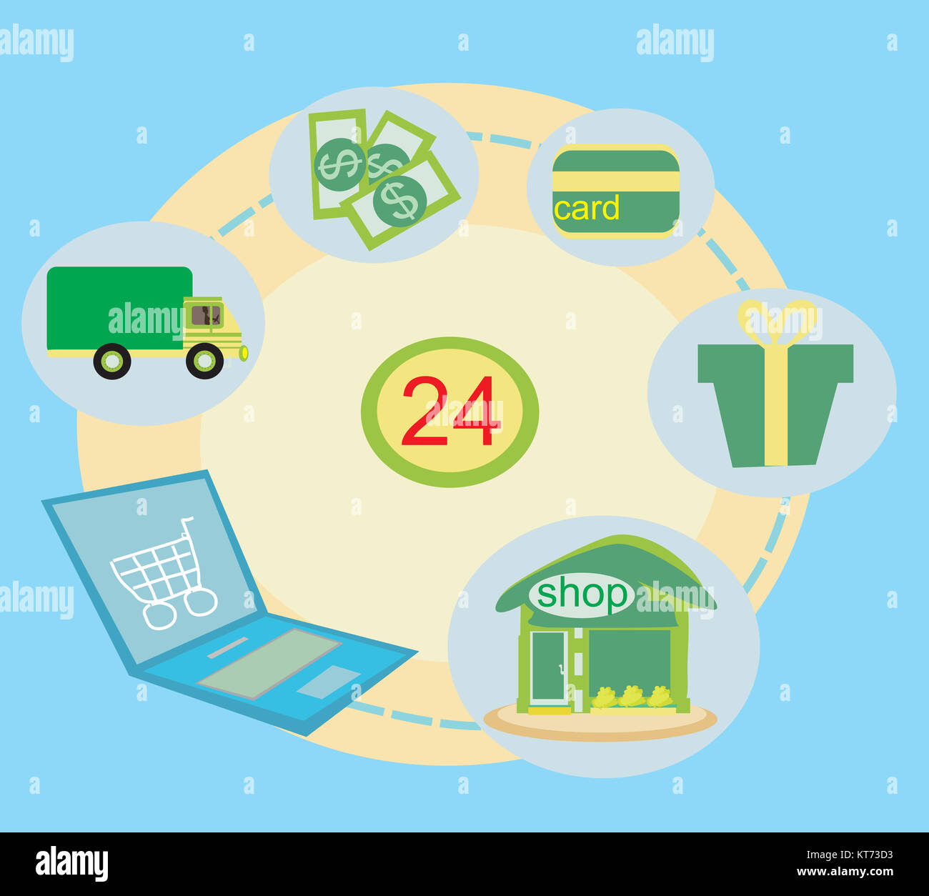 Online shopping icons Stock Photo - Alamy