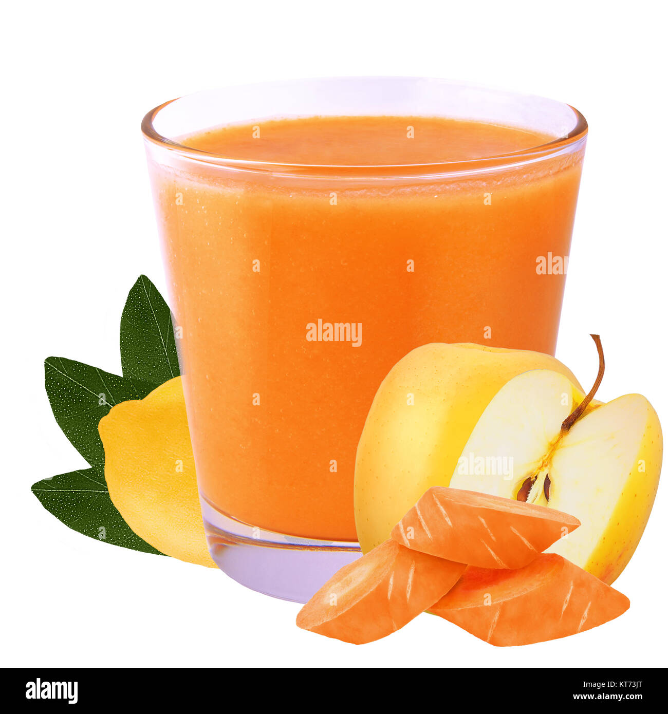 Isolated ACE juice lemon apple and carrot on white background Stock ...
