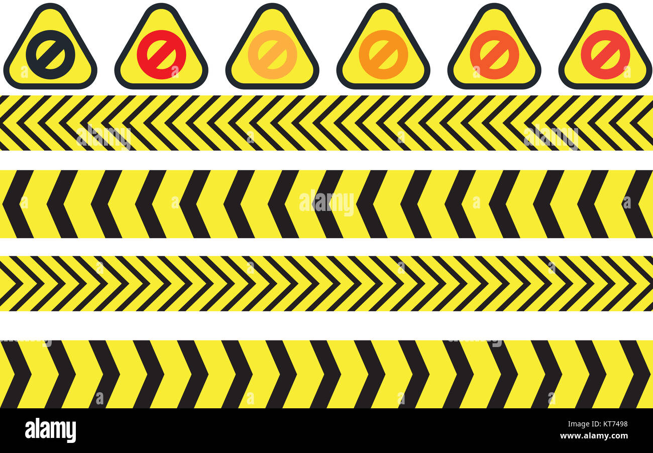 vector illustration of warning icons Stock Photo - Alamy