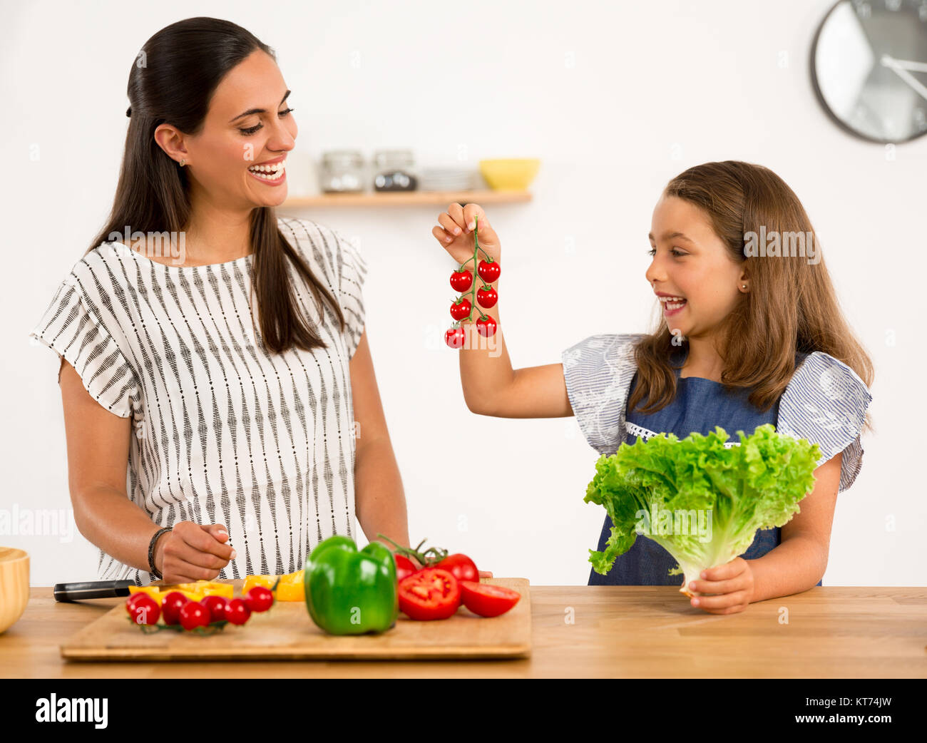 Having fun in the kitchen Stock Photo - Alamy