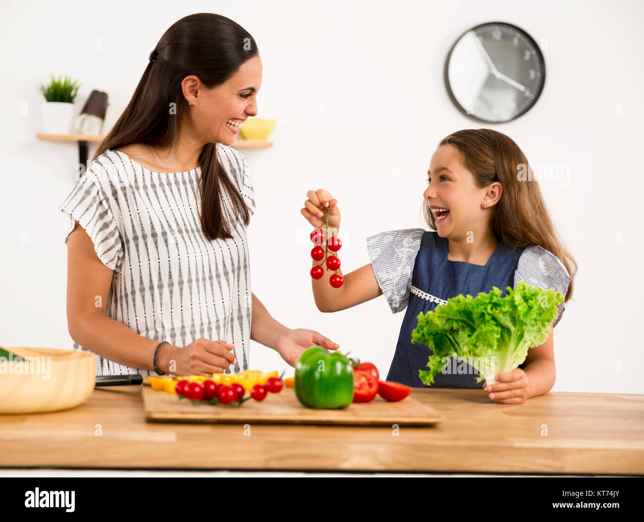 Having fun in the kitchen Stock Photo - Alamy