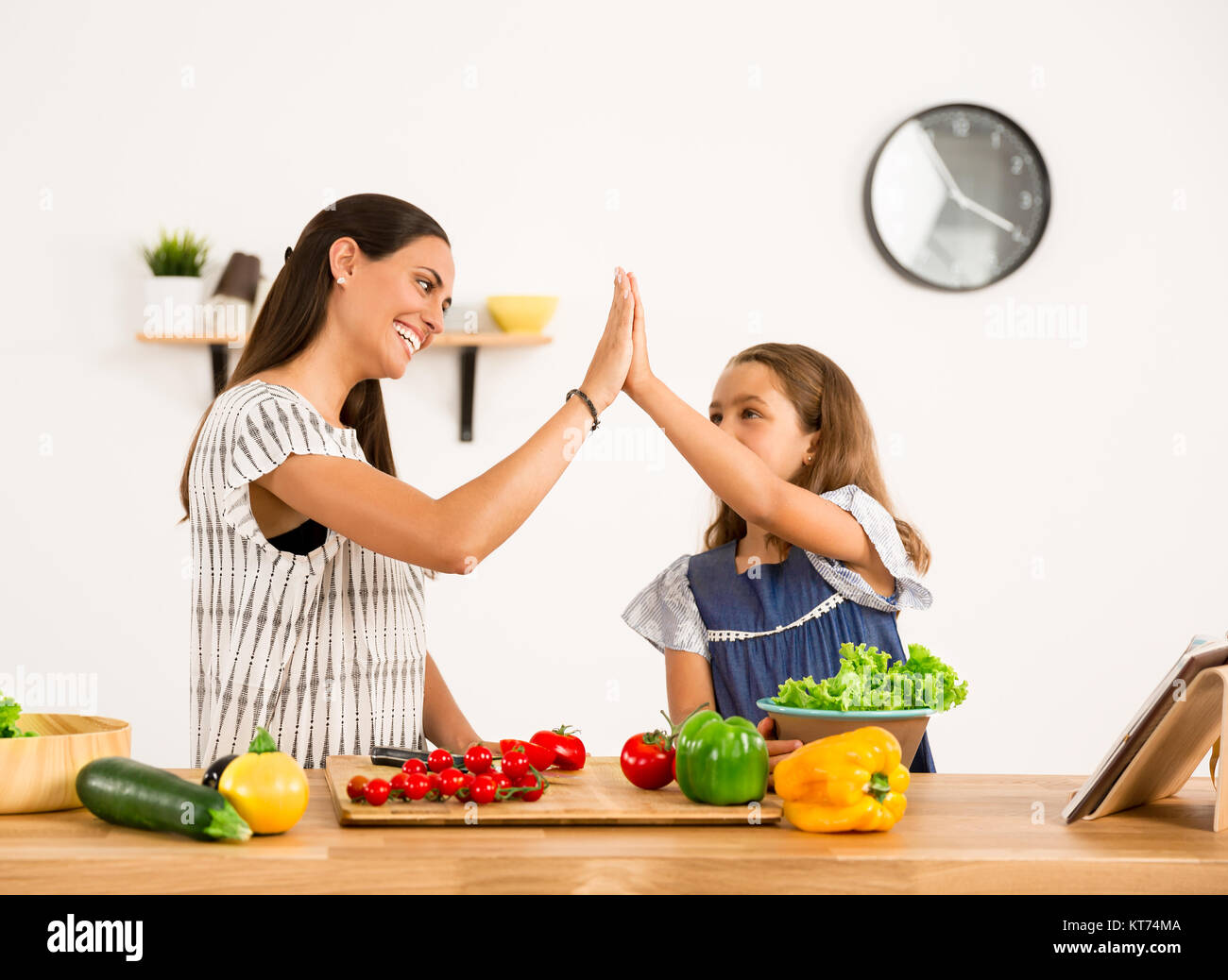 Having fun in the kitchen Stock Photo - Alamy