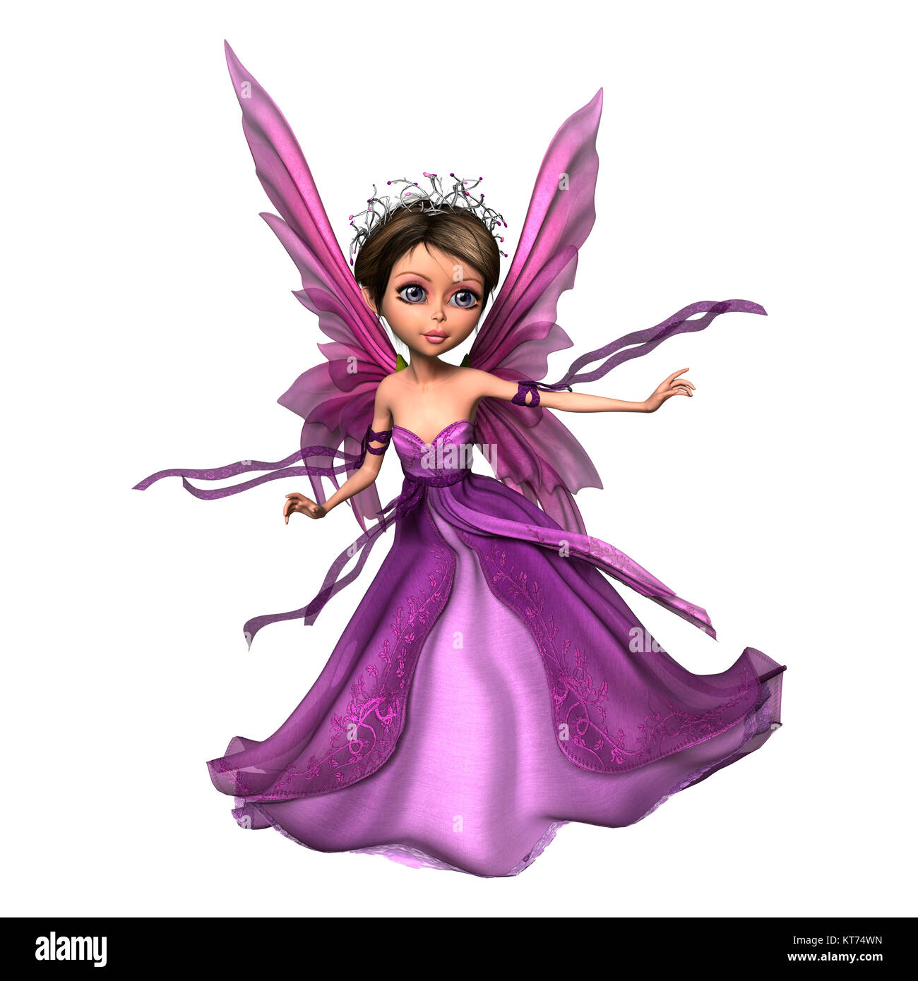 3D Rendering Little Fairy on White Stock Photo - Alamy