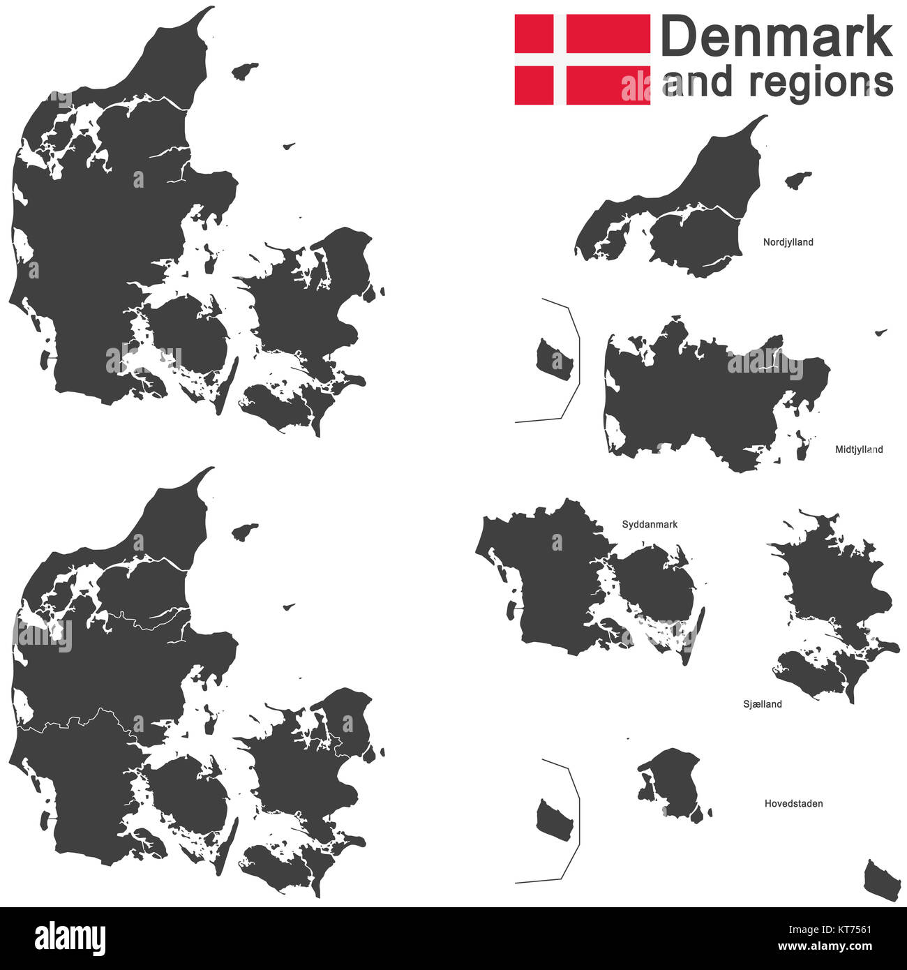 Nordjylland vector outline map hi-res stock photography and images - Alamy