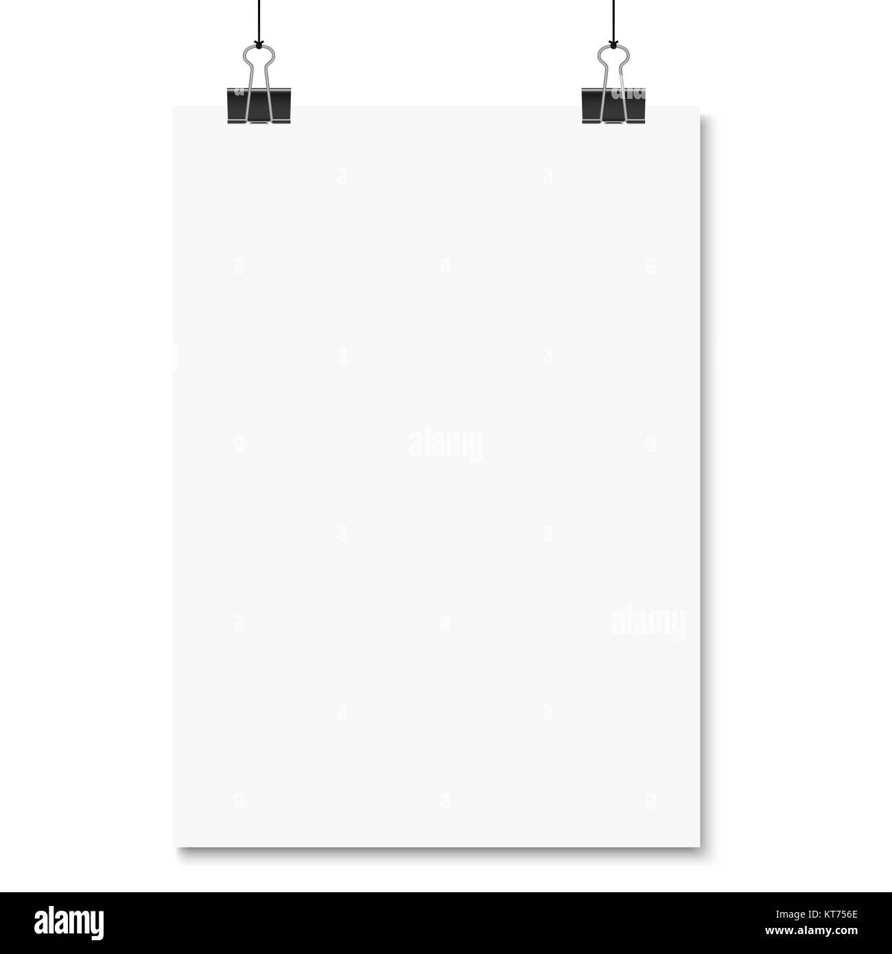 white paper with binder clips Stock Photo - Alamy