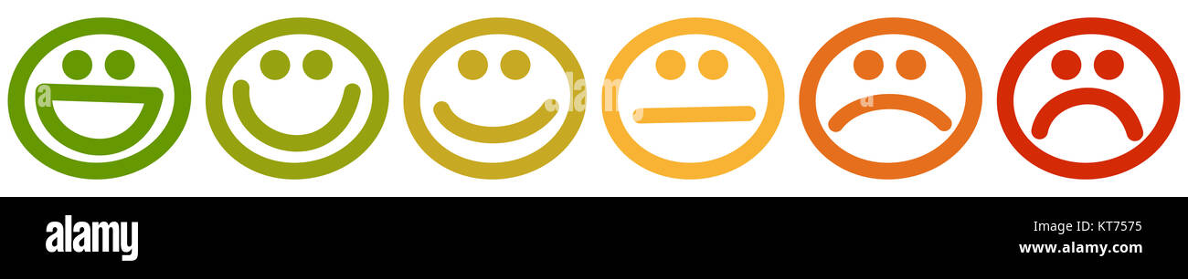 six colored stamps with smiling faces Stock Photo - Alamy