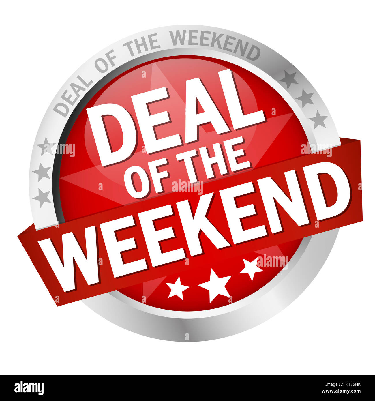 colored button with banner and text Deal of the weekend Stock Photo - Alamy