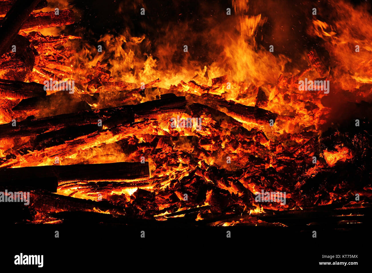 a huge fire. a dangerous fire Stock Photo - Alamy