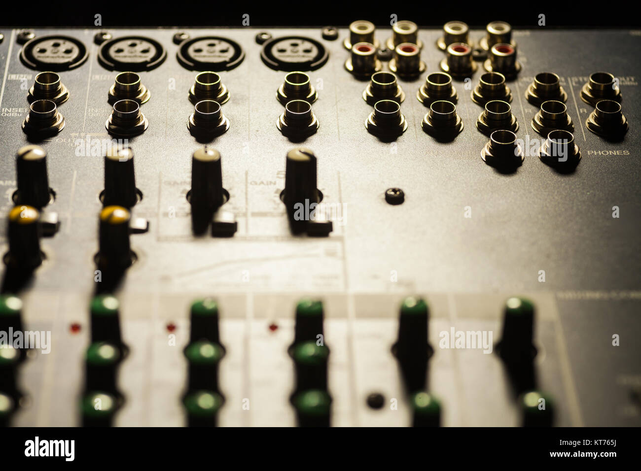 Input plugs on mixer Stock Photo - Alamy