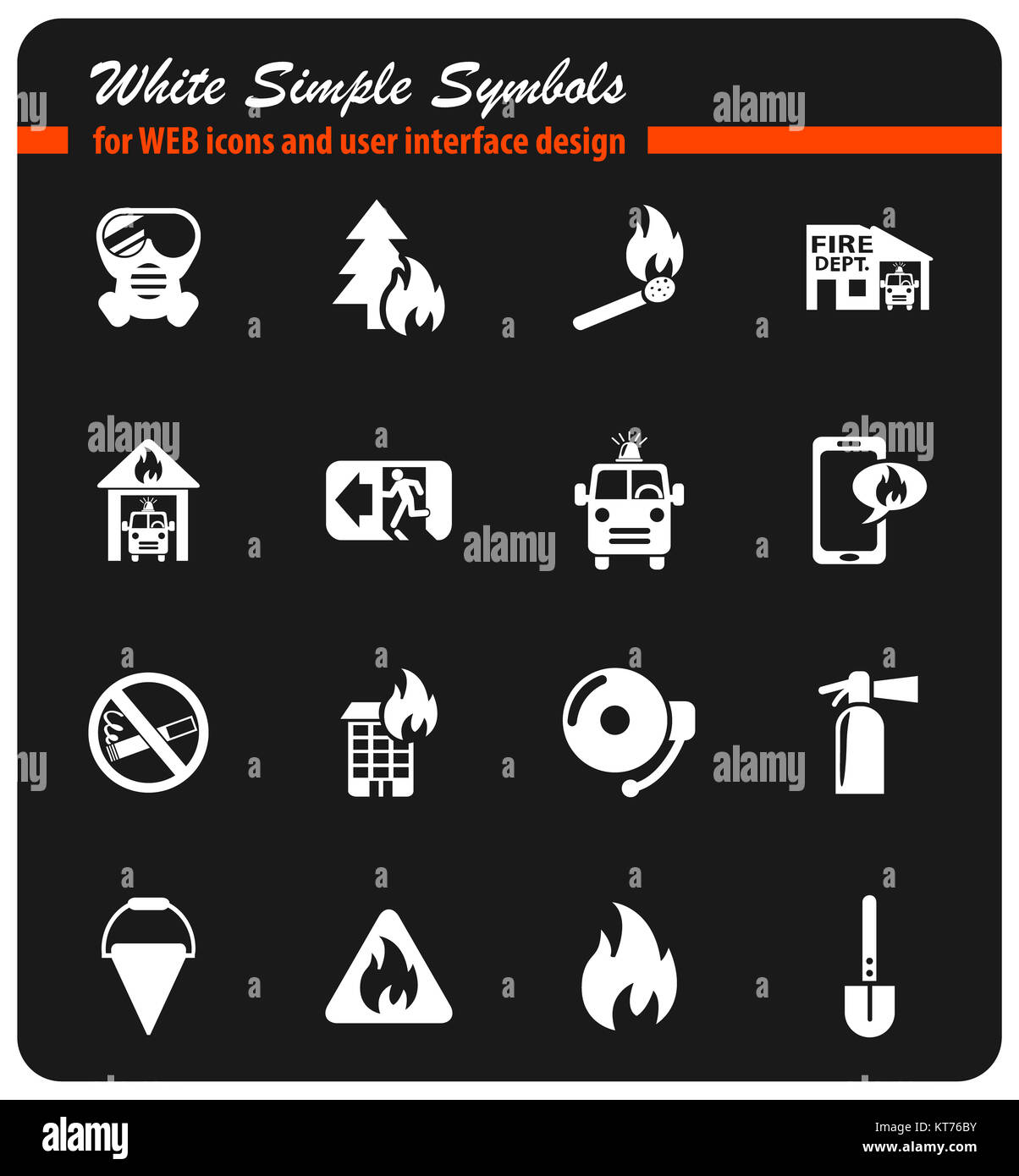 fire brigade icon set Stock Photo - Alamy