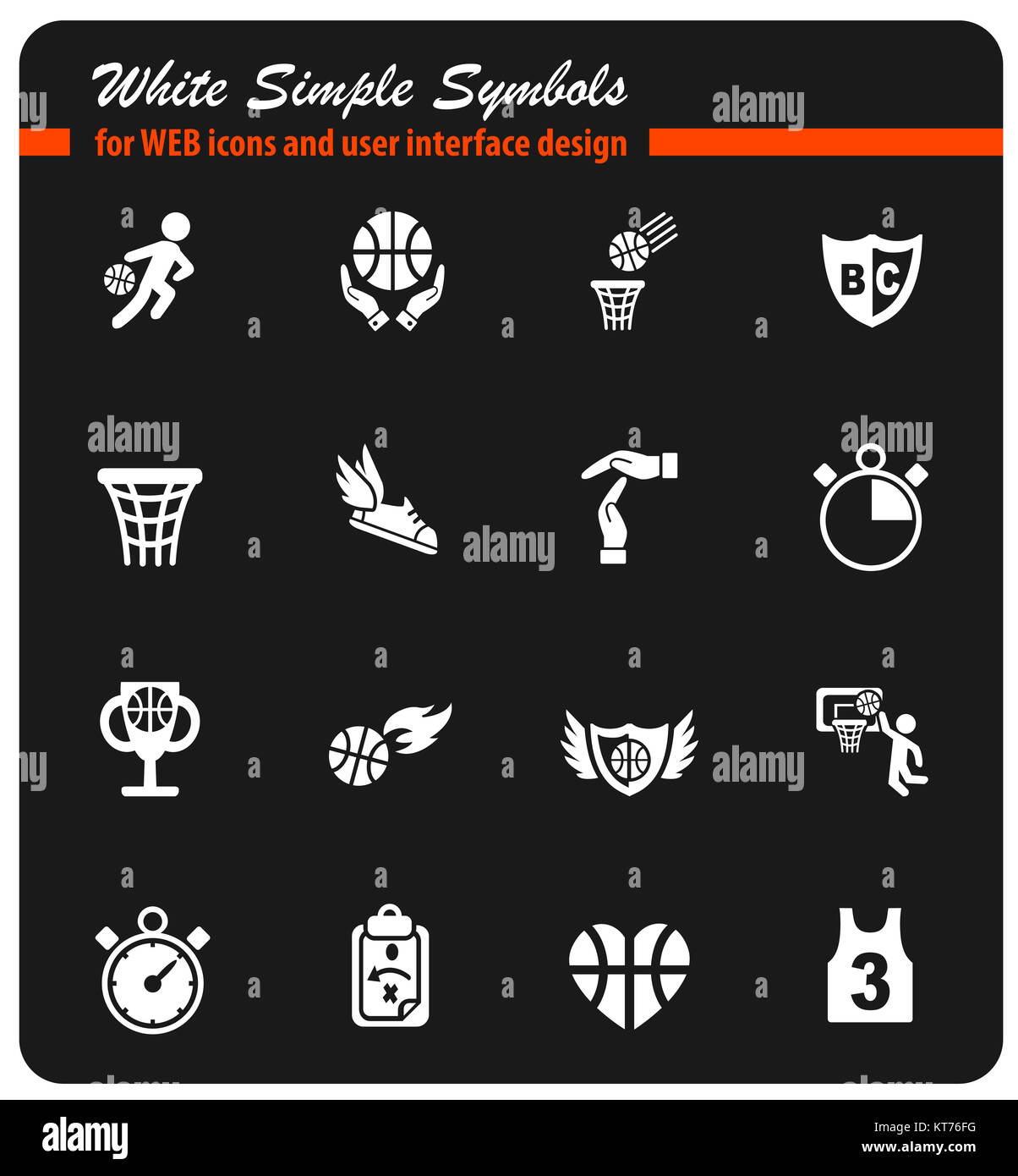 basketball icon set Stock Photo - Alamy