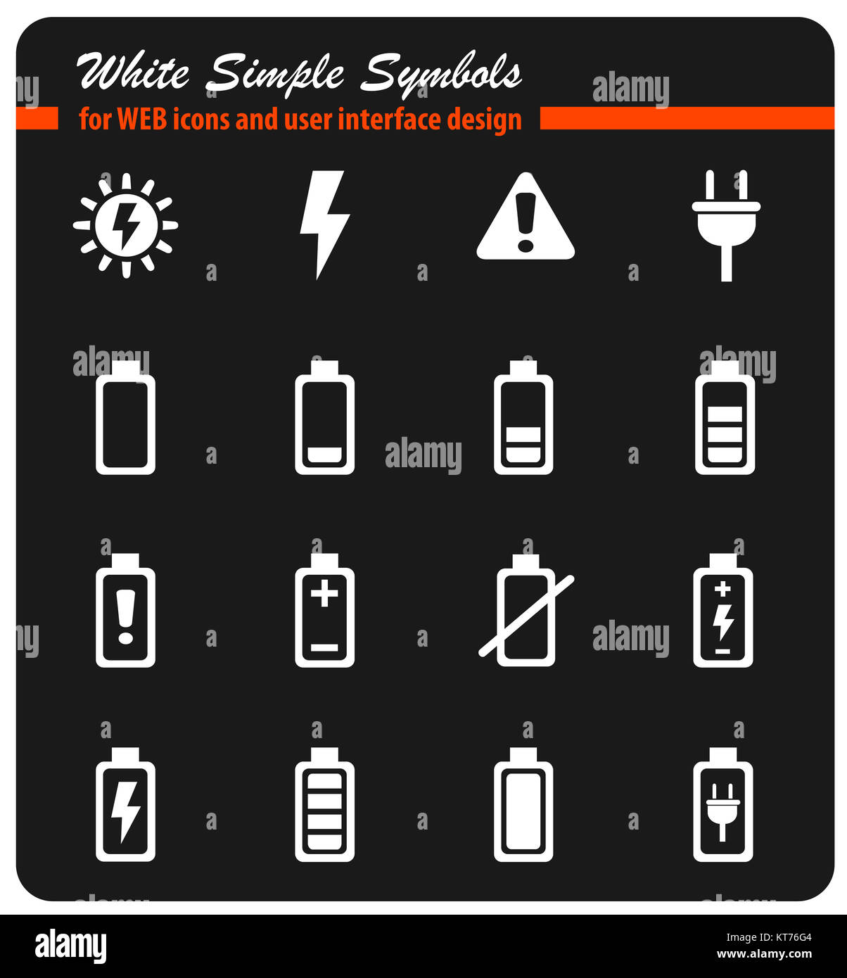 battery icon set Stock Photo - Alamy