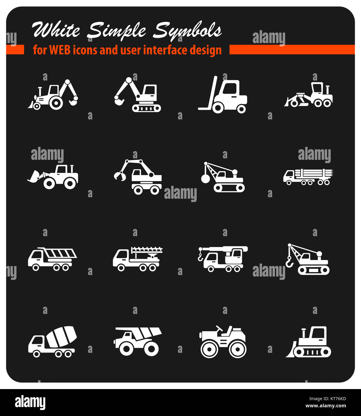 construction machinery icon set Stock Photo - Alamy