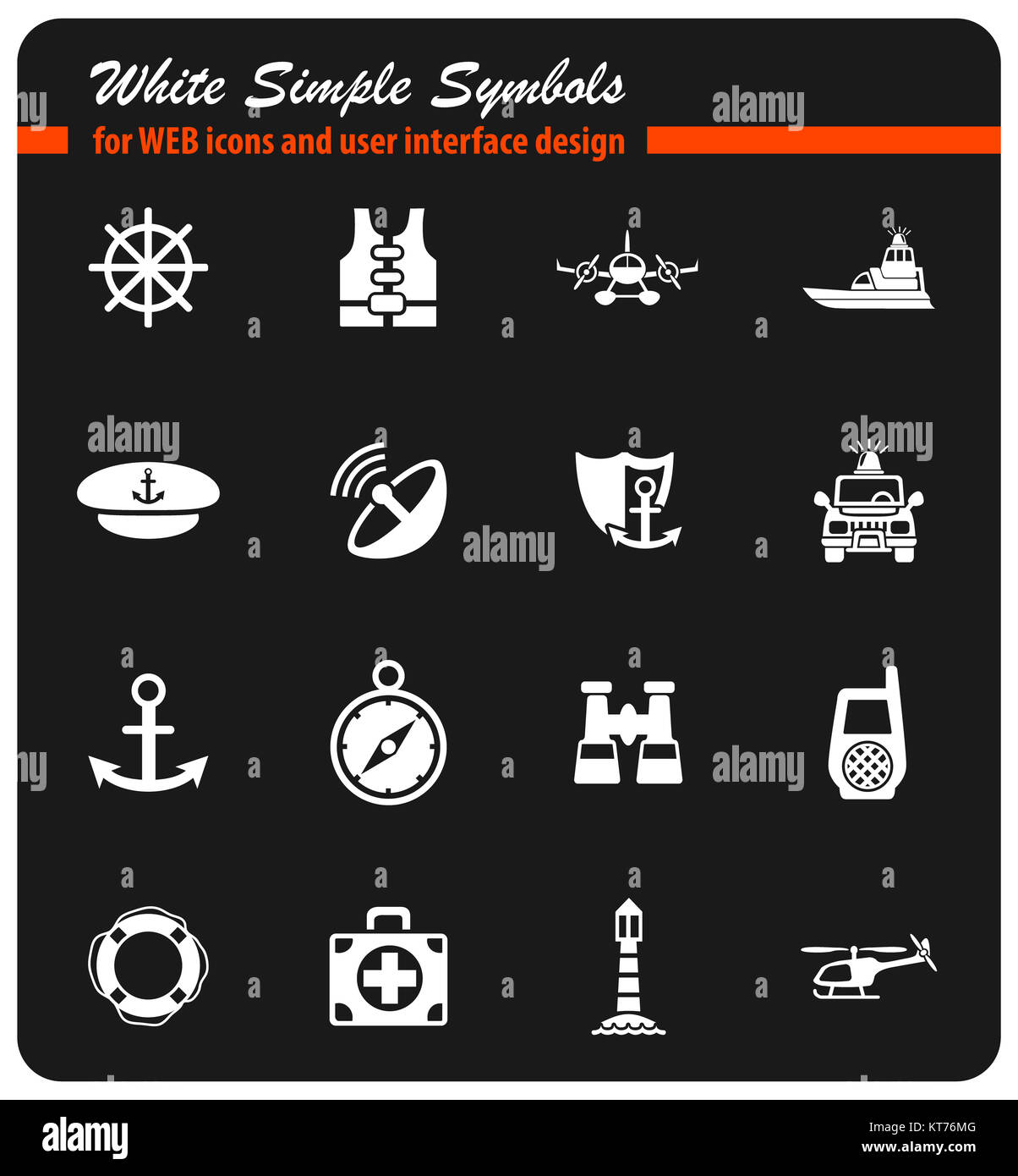 coastguard icon set Stock Photo - Alamy