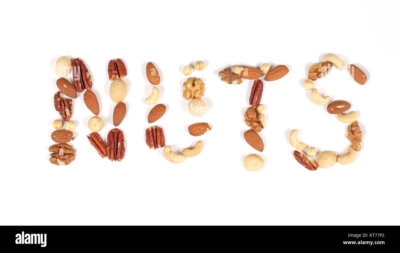 Nuts mix sign Stock Photo - Alamy