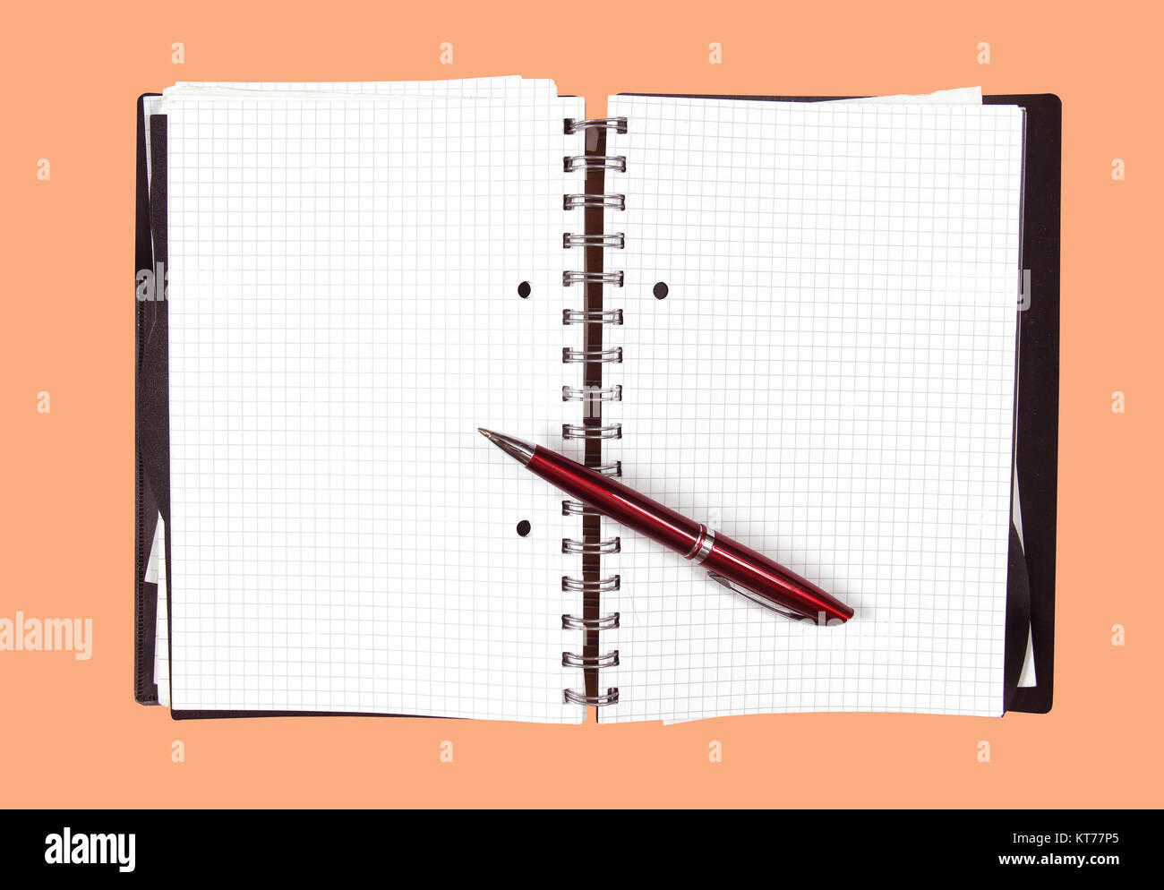 Open notebook pen Stock Photo - Alamy