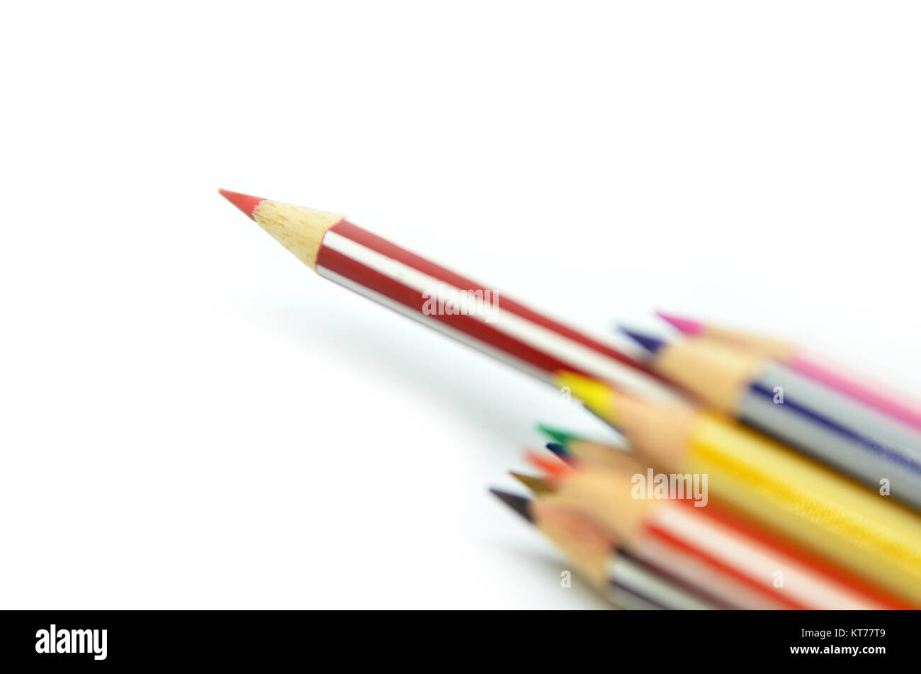 Red color pencil standing out Stock Photo - Alamy