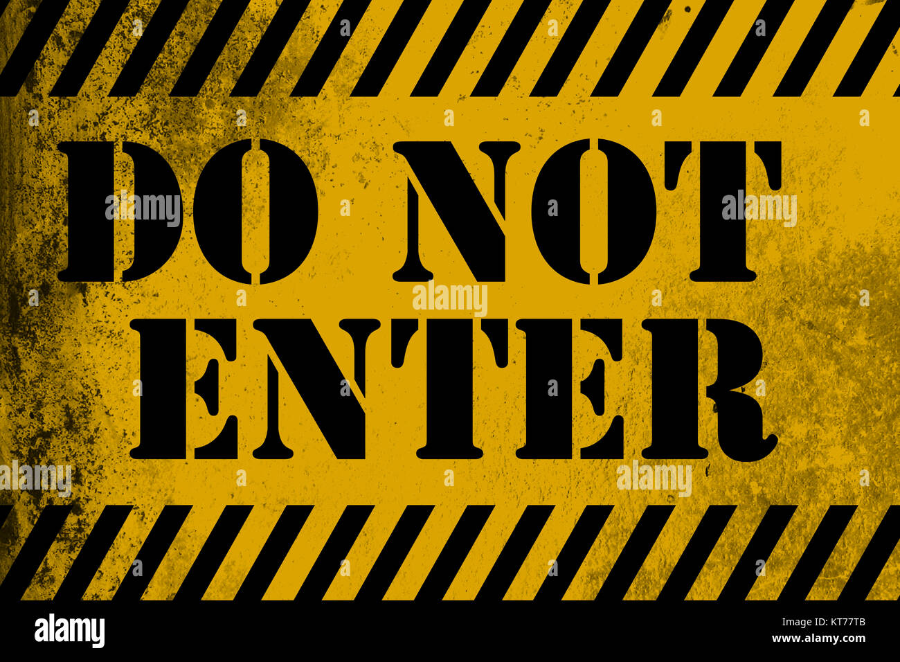 Do not enter sign yellow with stripes Stock Photo - Alamy