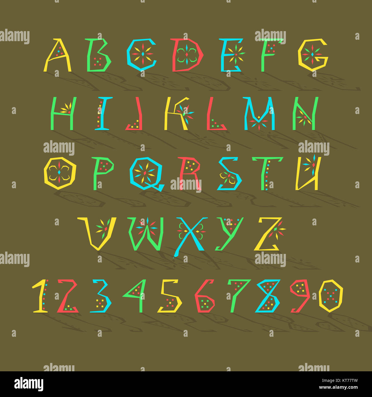 Colorful Geometric Alphabet Stock Photo - Alamy