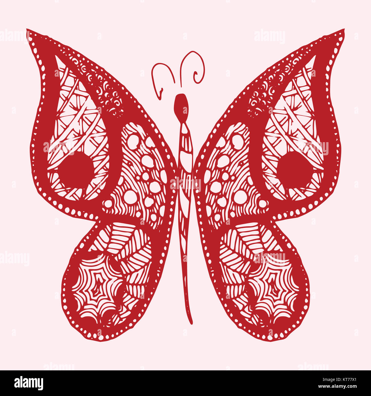 Hand drawn sketch style Butterfly. Retro hand-drawn vector illustration ...