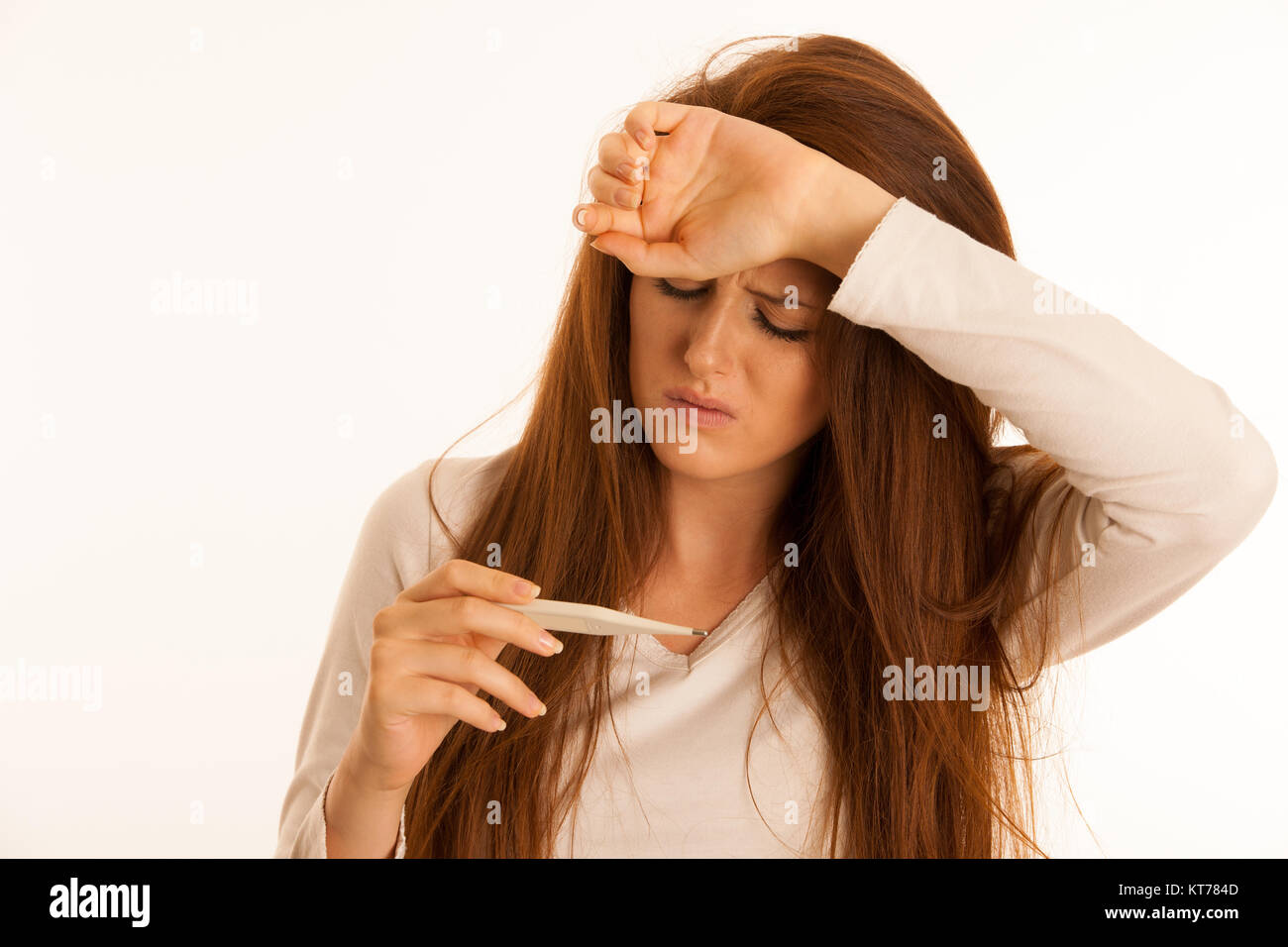 fever illness flu woman Stock Photo - Alamy
