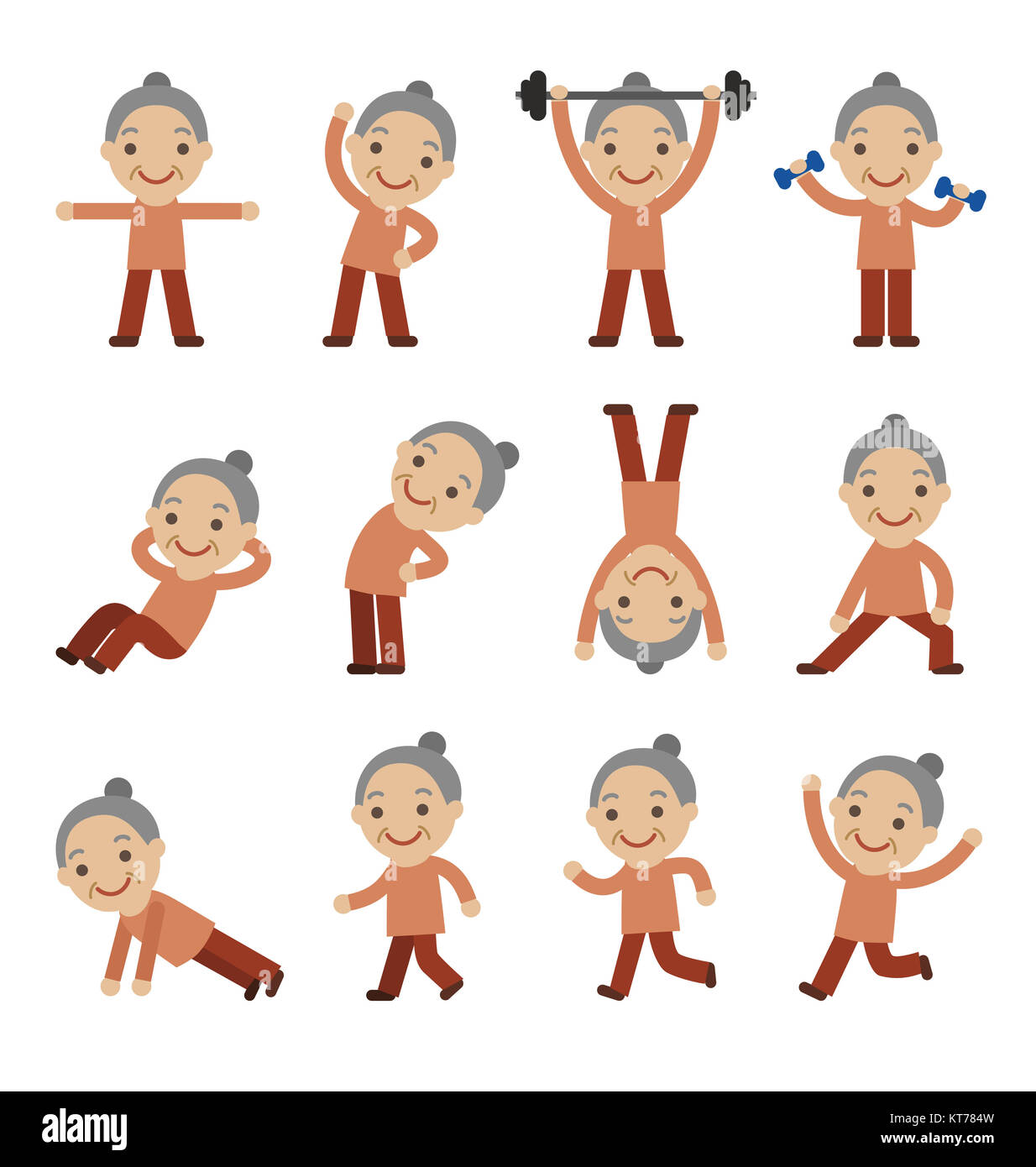 Senior woman workout icon Cut Out Stock Images & Pictures - Alamy