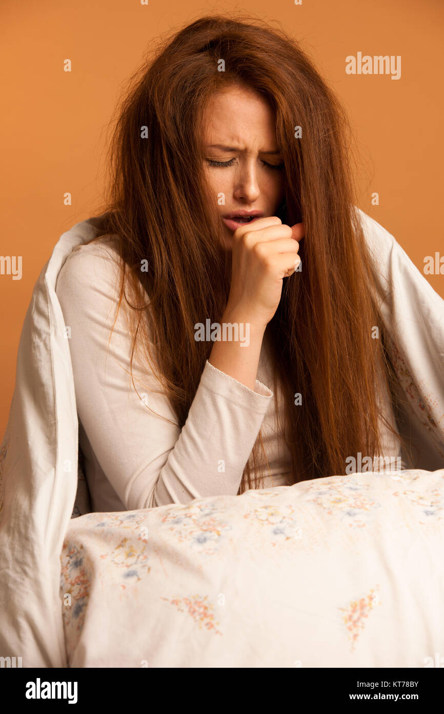 ill woman cough Stock Photo - Alamy