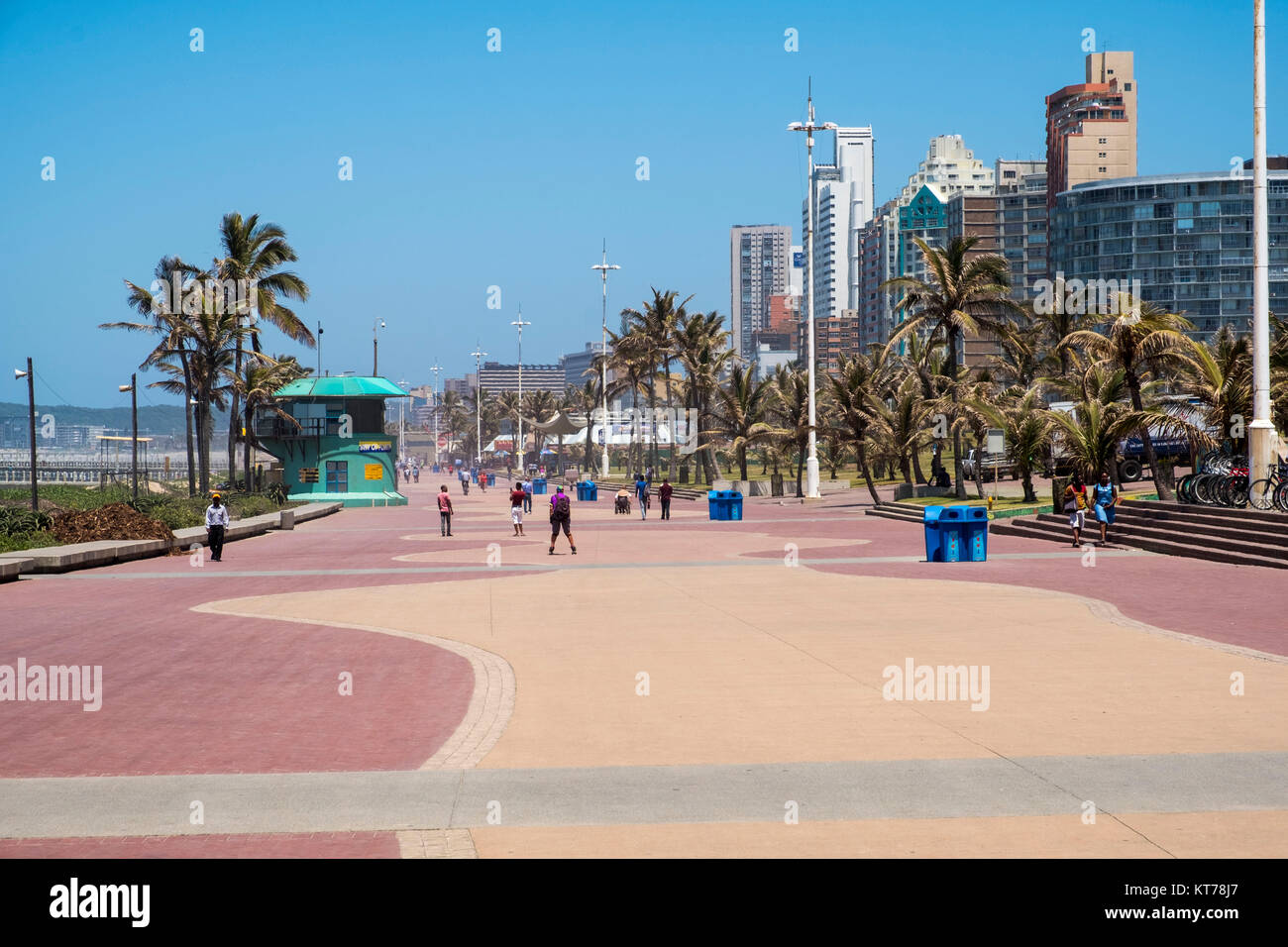 DURBAN, SOUTH AFRICA - NOVEMBER =2, 2017: People are walking on the Bay ...