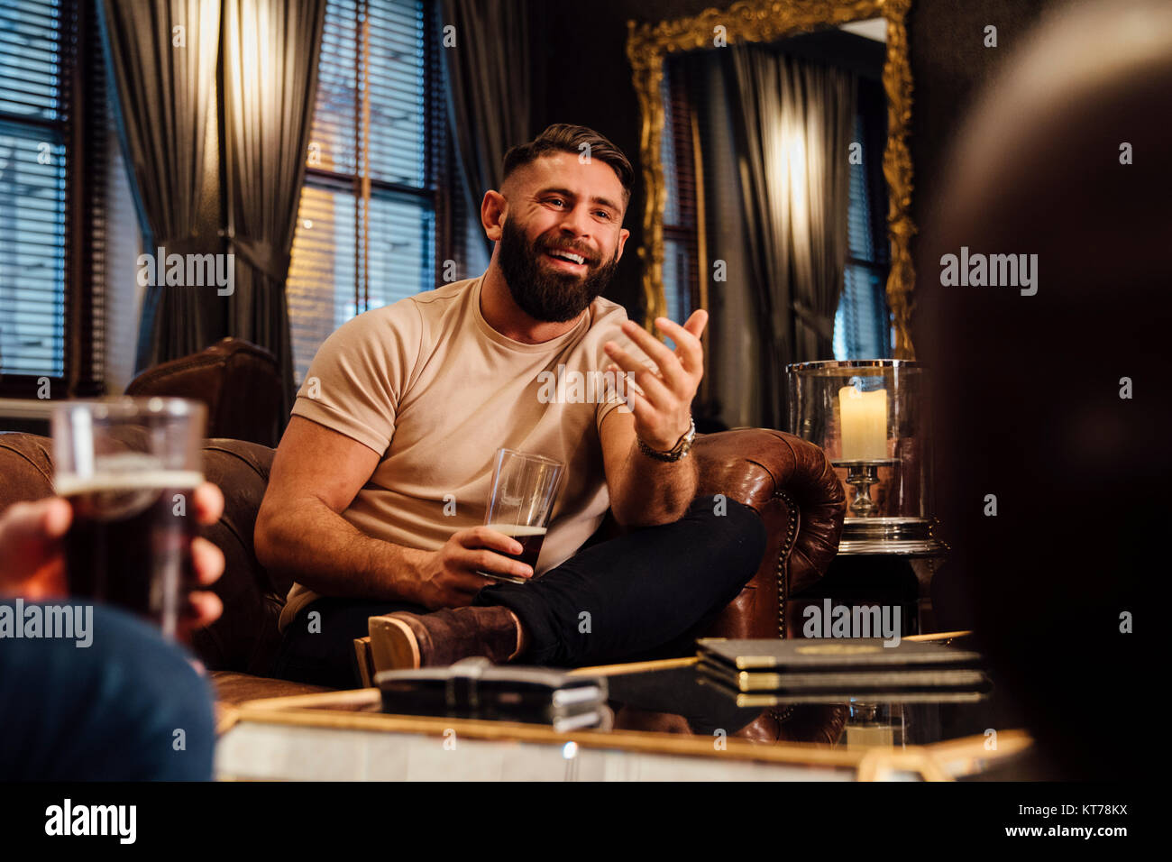 Socialising Over Drinks Stock Photo - Alamy
